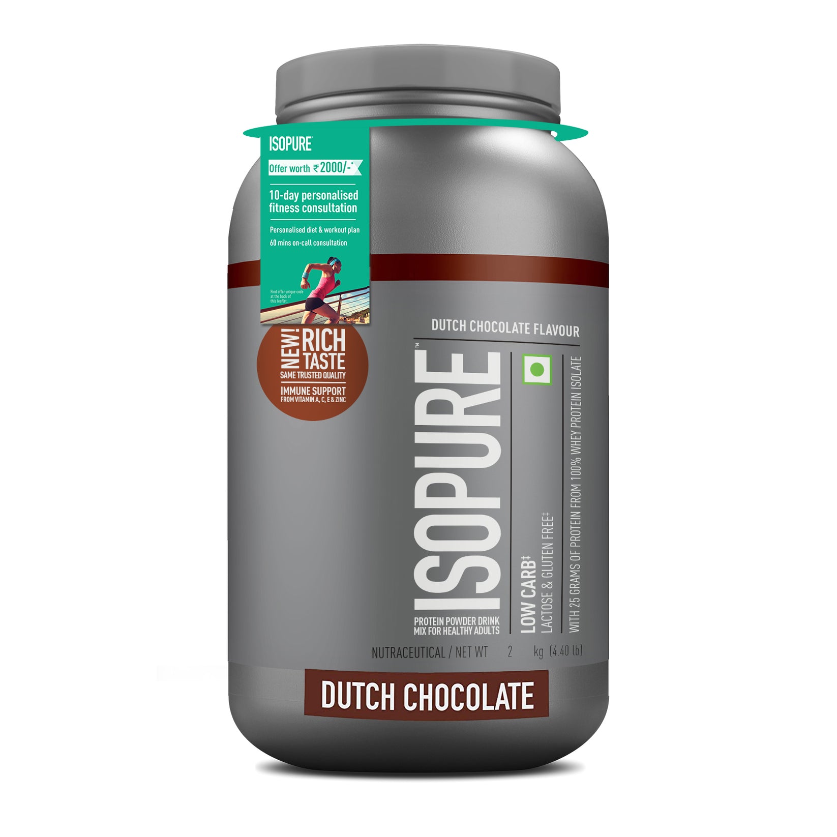 Isopure Whey Protein Isolate Powder with Vitamins for Immune Support ...