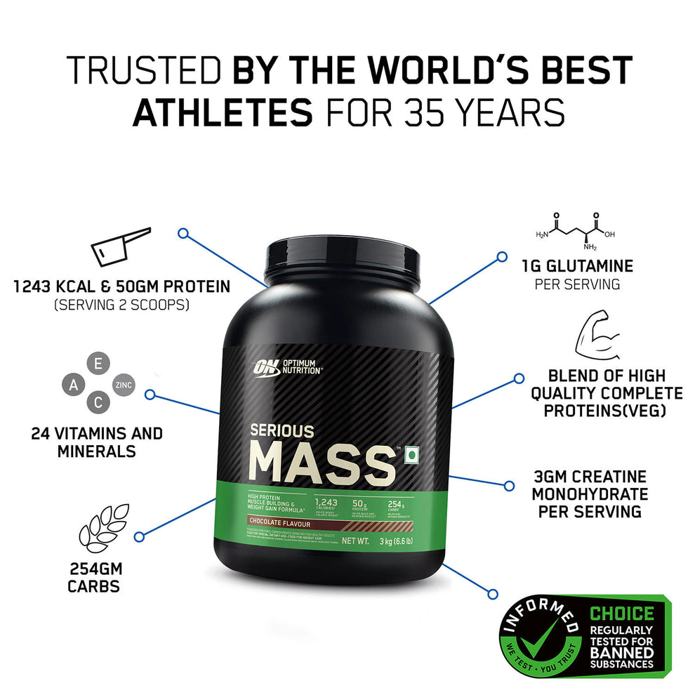 Shop 1kg Serious Mass Gainer Chocolate Falvour - ON