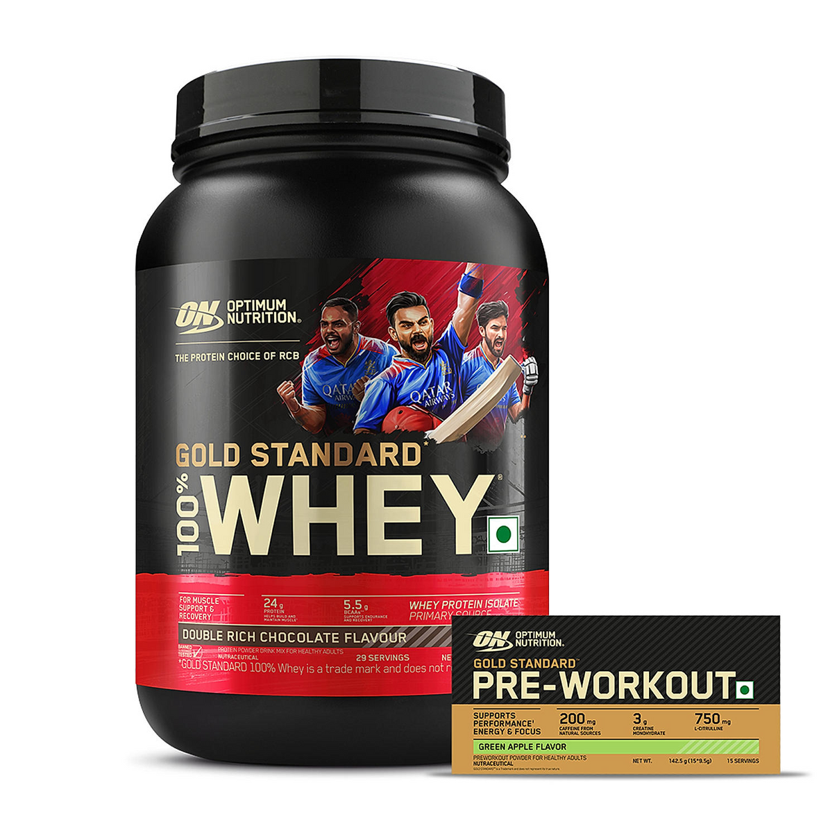 Buy Pre-Workout Green Apple + Whey Protein 2lbs Combo Deal - Optimum ...