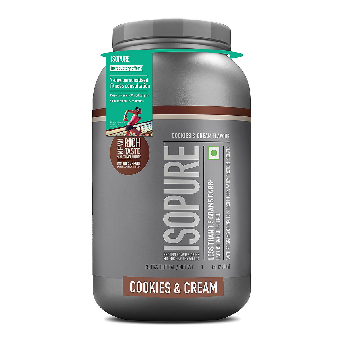 Isopure Low Carb Whey Protein Isolate Powder - Cookies & Cream - 1 kg ...