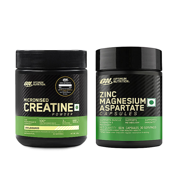 Micronized Creatine Powder | Unflavoured | 100 g + Zinc Magnesium Aspa