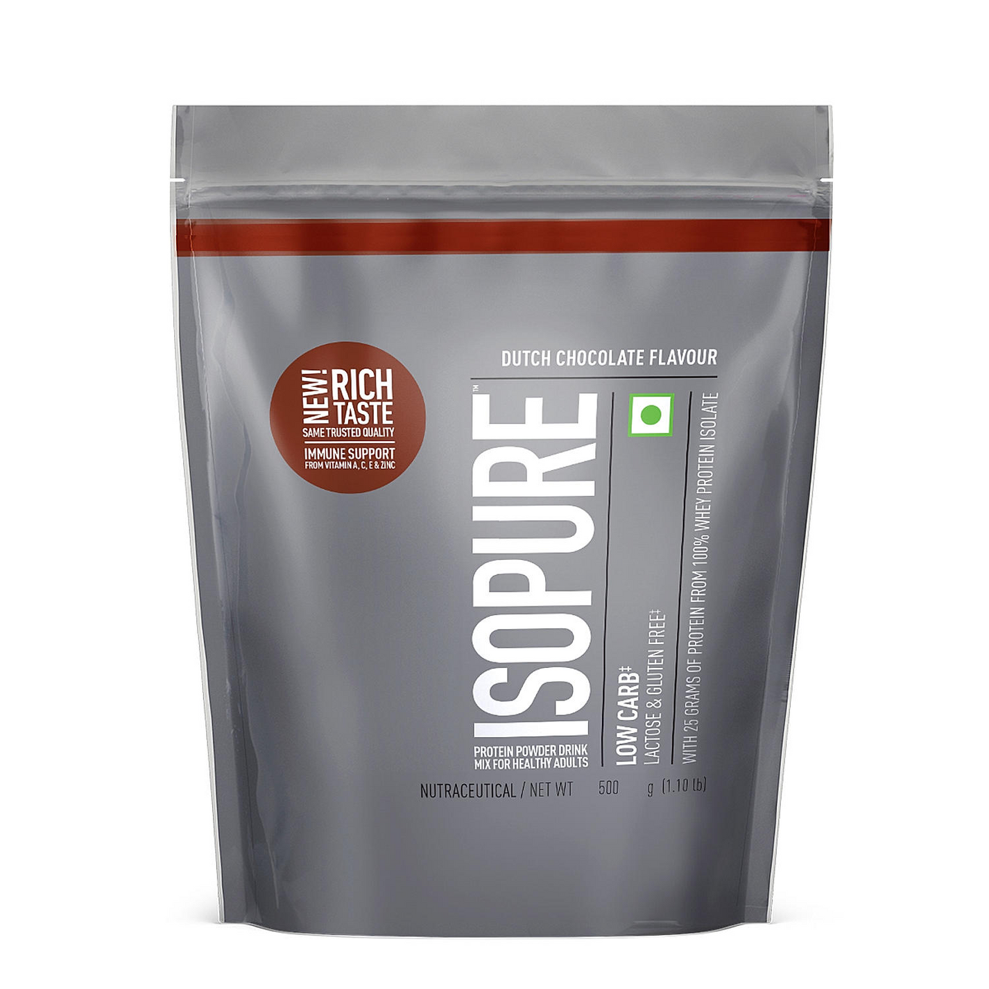 Isopure Low Carb Whey Protein Isolate Powder - Dutch Chocolate - 500g