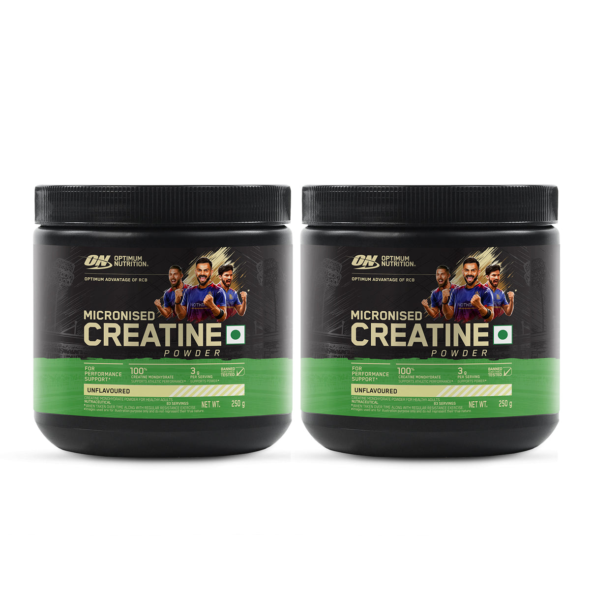 Unflavoured Micronised Creatine Powder 250 g - Pack of 2 - Optimum ...