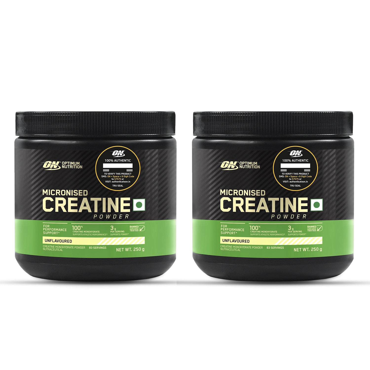 Micronised Creatine Powder | Unflavoured | 250 g - Pack of 2